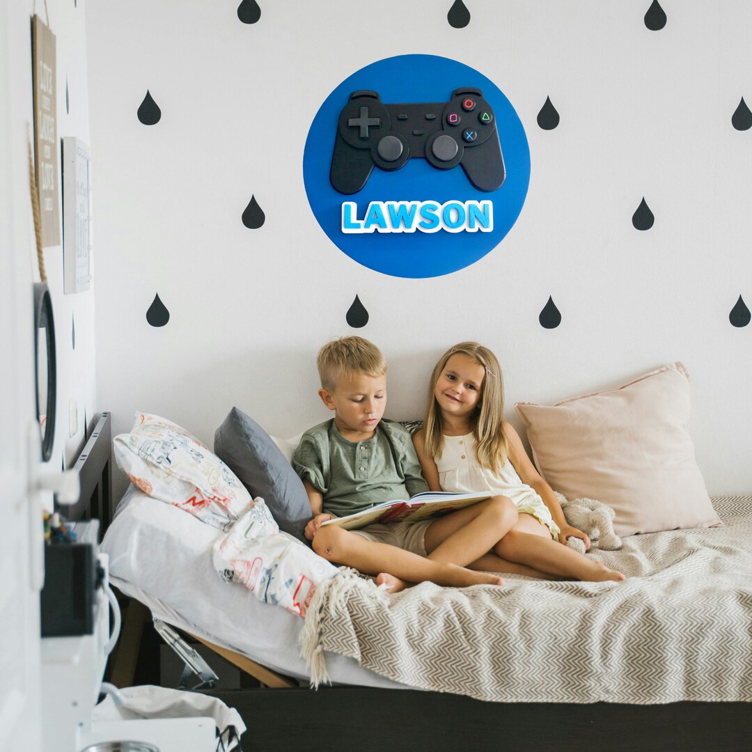Gaming Controller Decor, Kids Video Game Name Sign, Gamer Bedroom Door ...