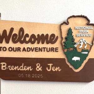Personalized National Park Sign, Custom Wedding Sign, Hiker Gift ...