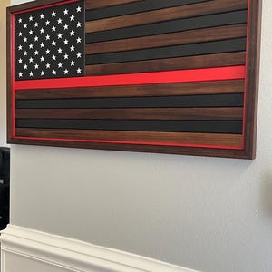 Red Line Flag, Firefighter Flag, Thin Red Line, Fireman Gifts, Thin Red Line Svg, Wood Flag ...