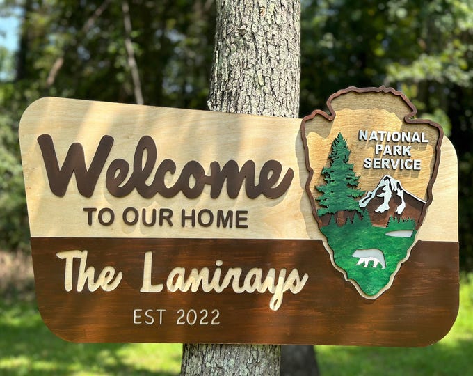Personalized National Park Sign, Custom Wedding Sign, Hiker Gift ...