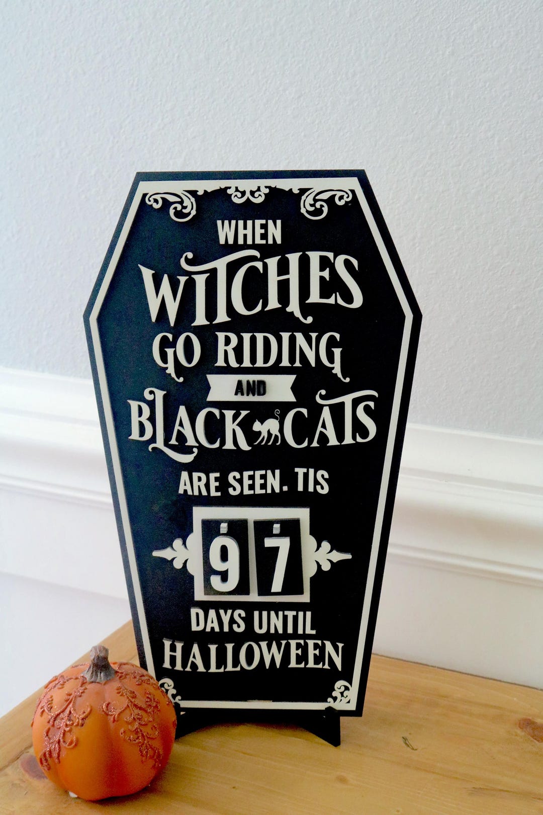 Halloween Countdown Calendar, Halloween Decor, Entryway Halloween Decor ...