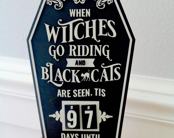 Halloween Countdown Calendar, Halloween Decor, Entryway Halloween Decor ...