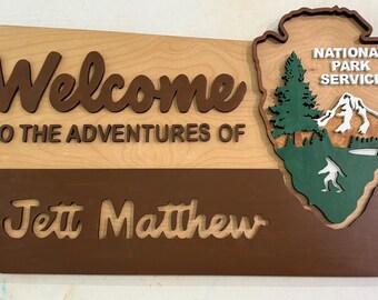 Personalized National Park Sign, Custom Wedding Sign, Hiker Gift ...