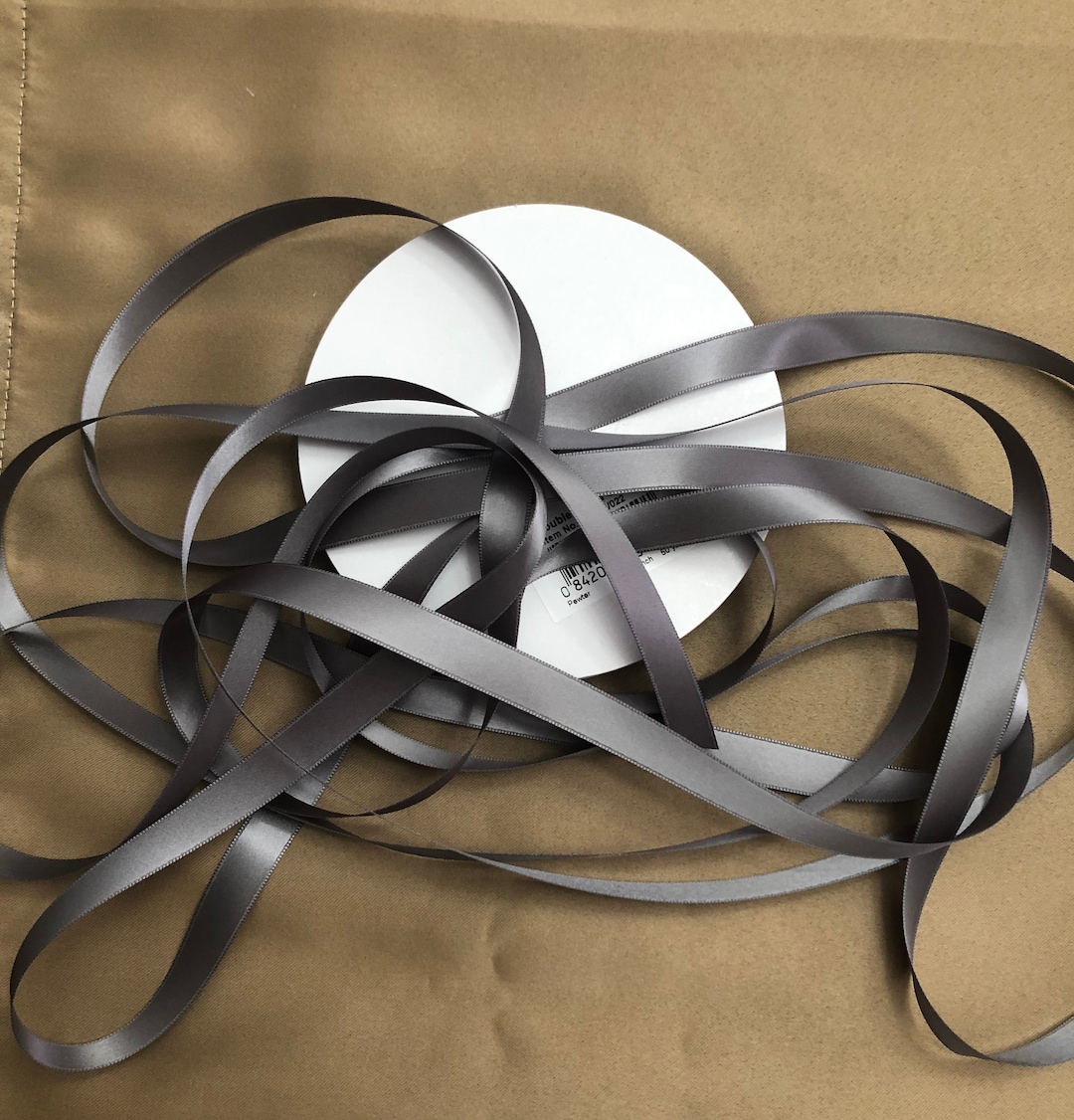 Pewter/dark Gray/charcoal Ribbon - 5/8" - Double Faced Ribbon - Etsy