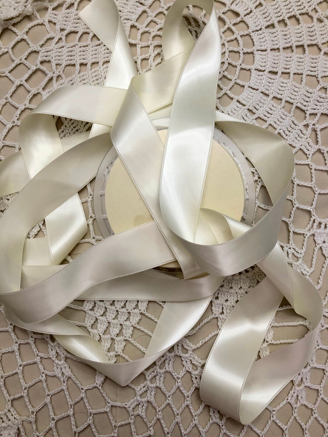 Antique White/ivory/off White Ribbon - 1.5" Wide Double Faced, Craft ...