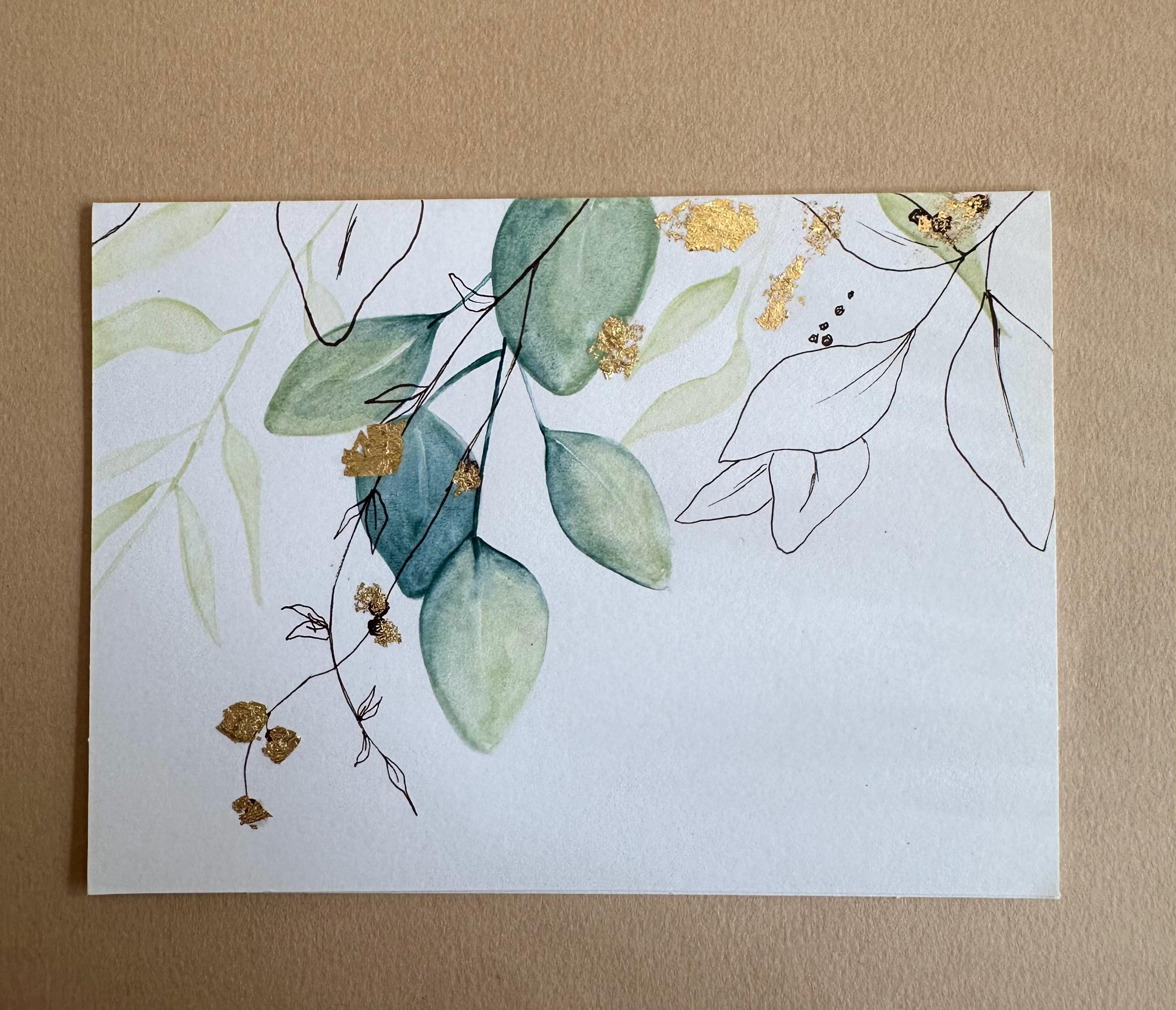 Handmade Watercolor and Ink Card - Etsy