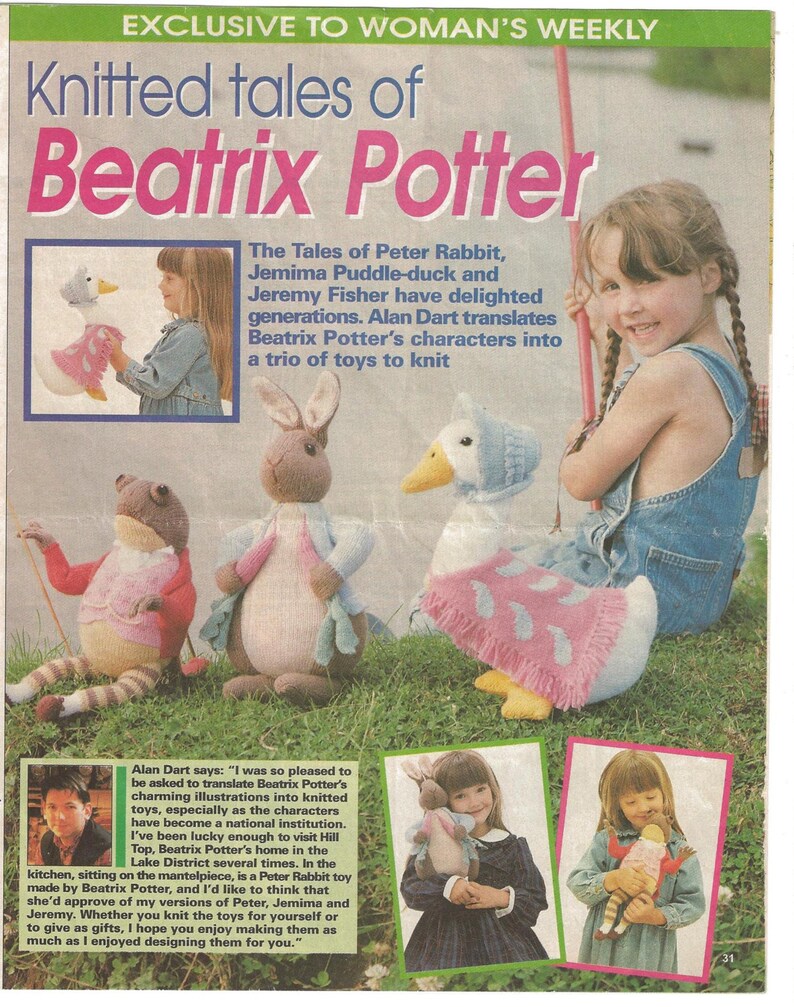 Knitted Soft Toy Characters 1994 Adorable Vintage - Etsy