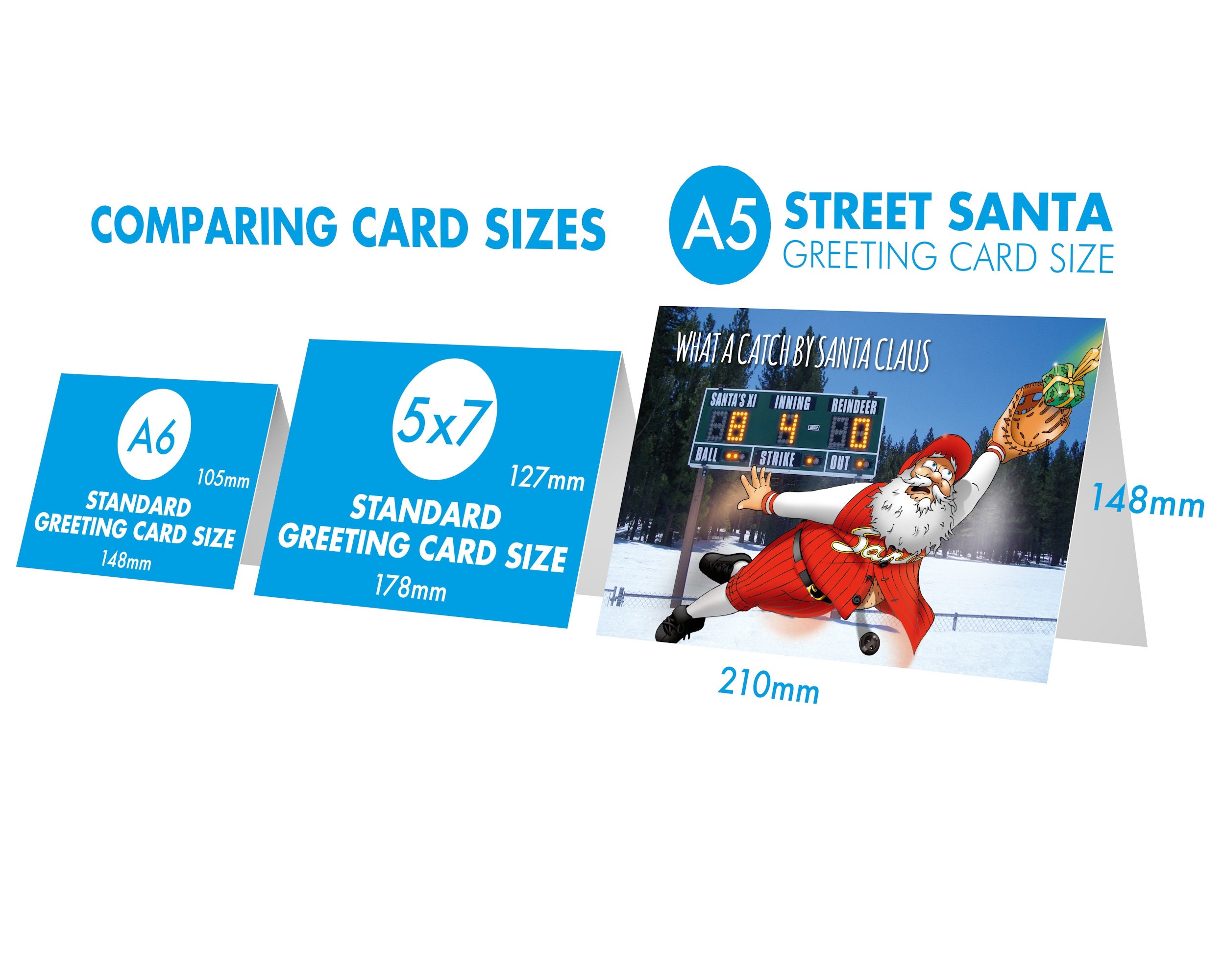 Baseball Christmas Card | What a Catch by Santa Claus | Super Card for ...