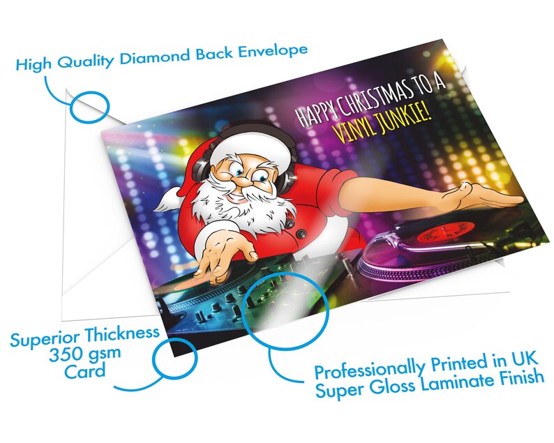 DJ Christmas Card Vinyl Junkie Funny Card Great Card for Boyfriend ...