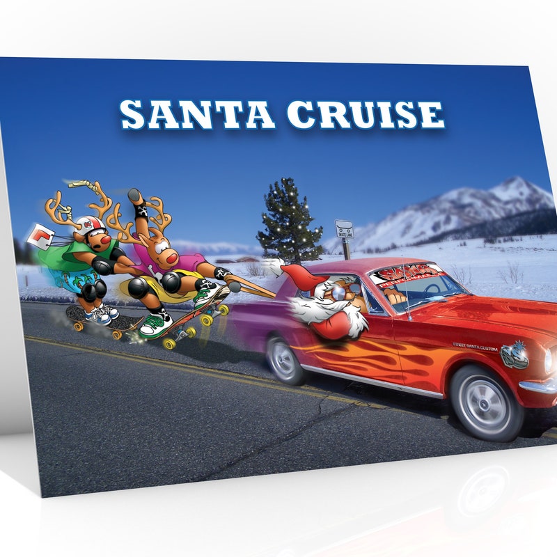 Muscle Santa Christmas Card - Etsy UK