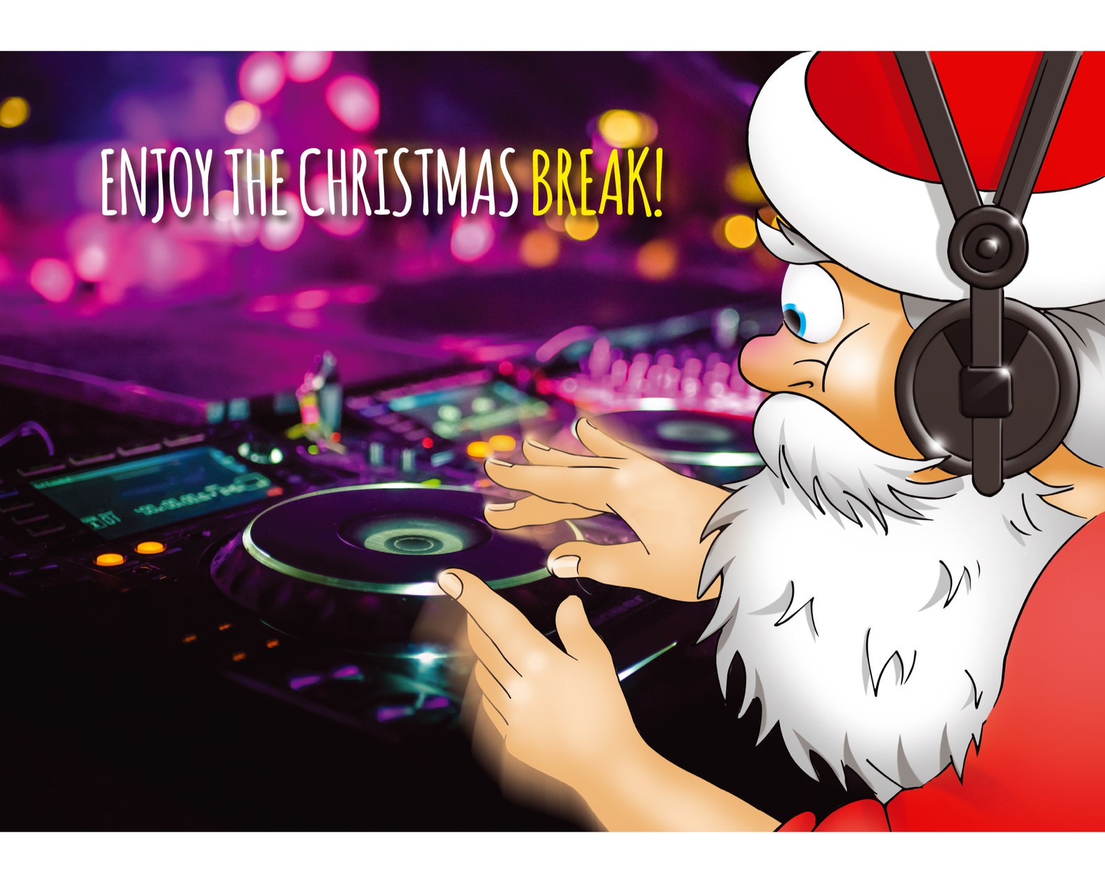 DJ Christmas card 3 CARD PACK Santa spinning on the CDJs | Etsy