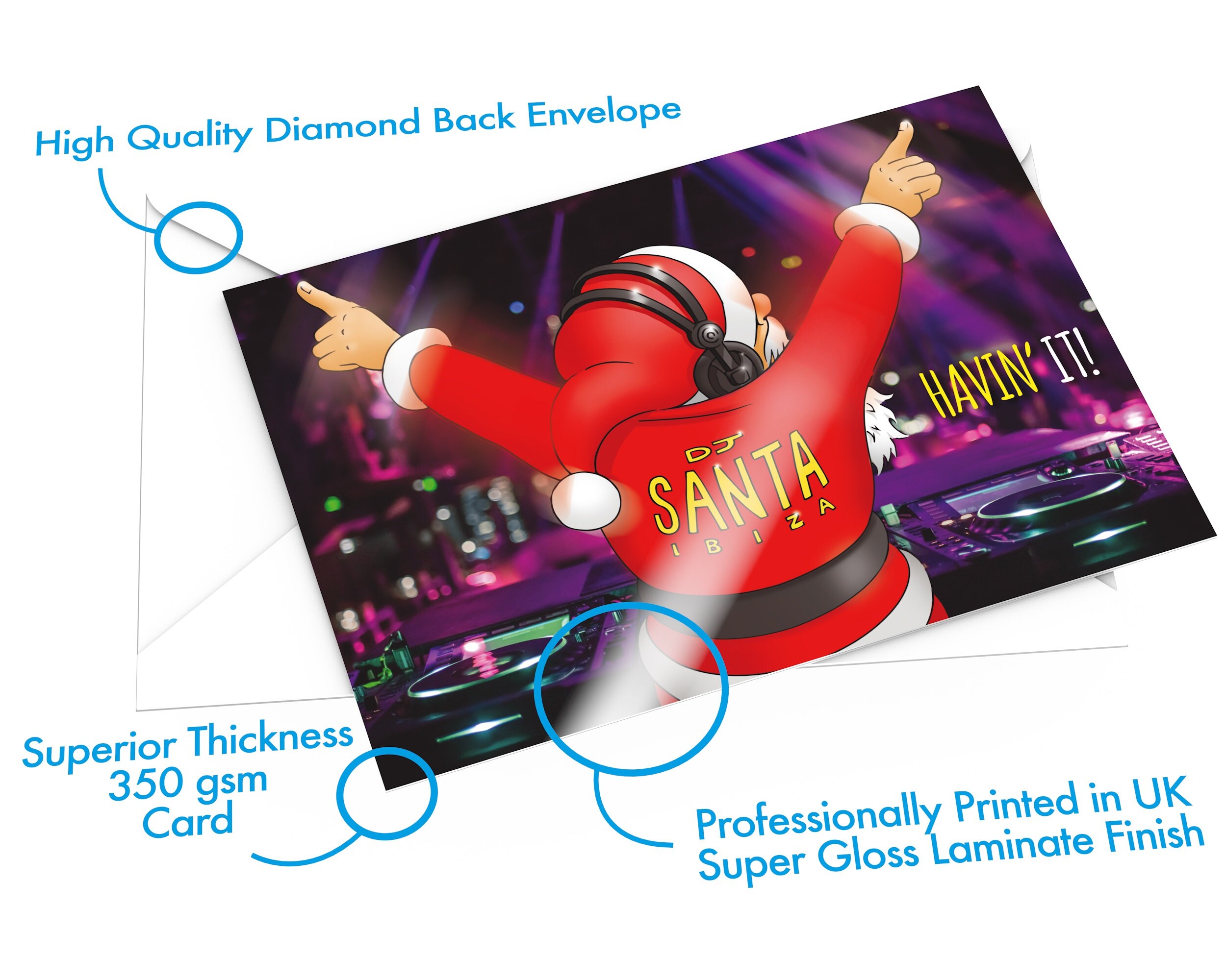 Rave Christmas Card DJ Card Ibiza Funny Greeting Card Havin It Card for ...