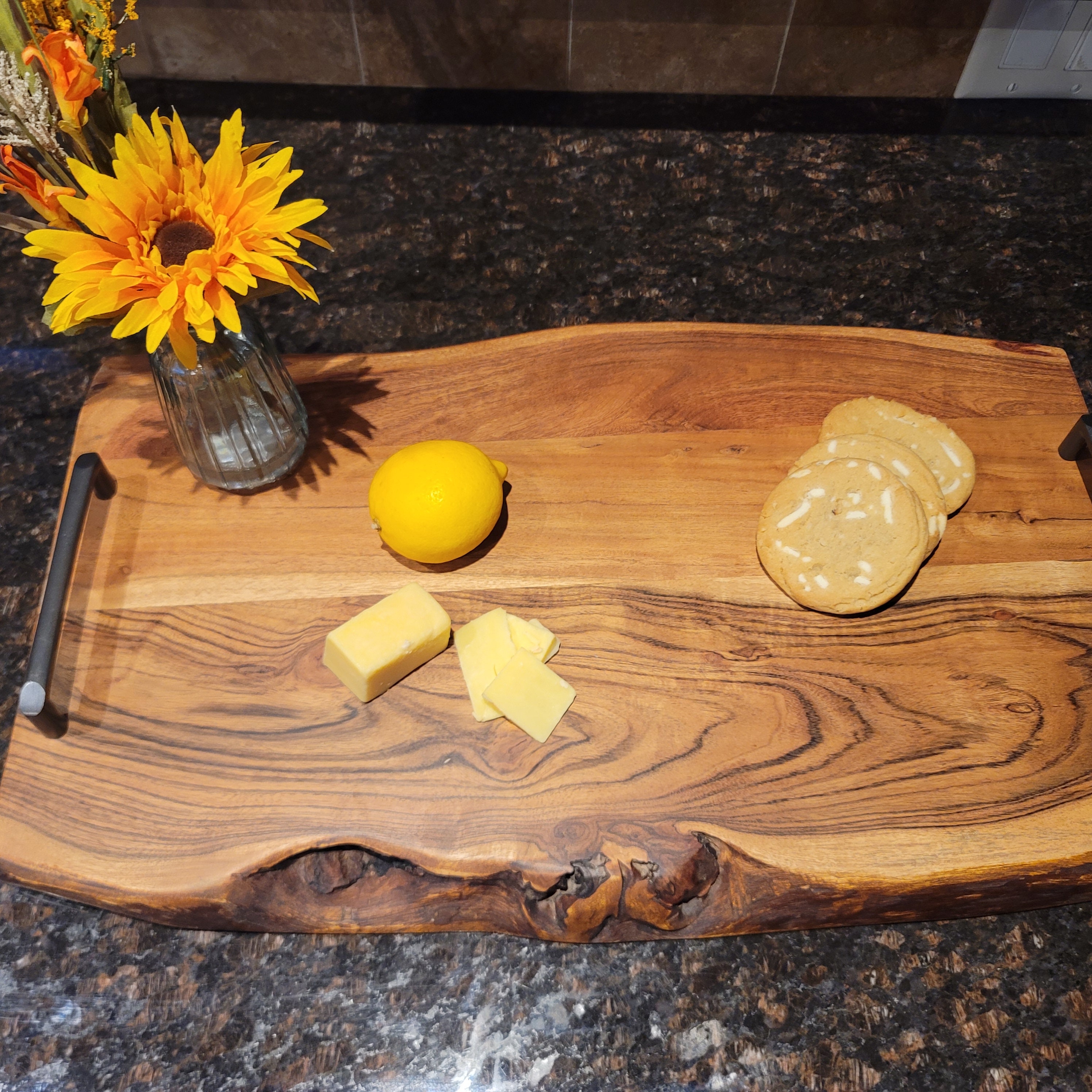 Serving Board Live Edge Extra Large Serving Tray. Rustic - Etsy