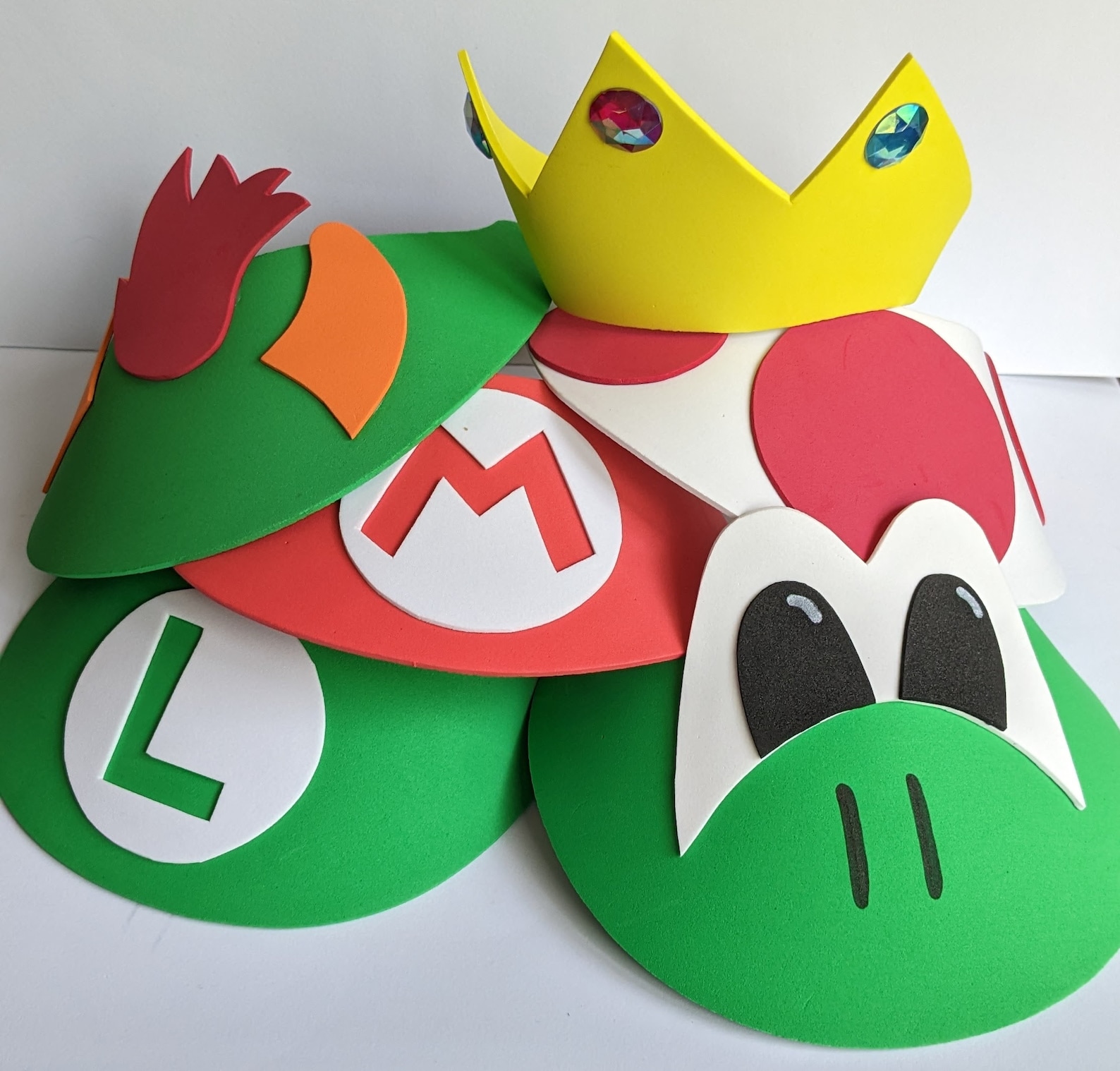 Mario Party Hats - Mario, Luigi, Bowser, Toad, or Yoshi - Etsy