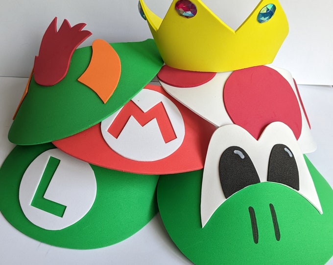 Mario Party Hats - Mario, Luigi, Bowser, Toad, or Yoshi - Etsy