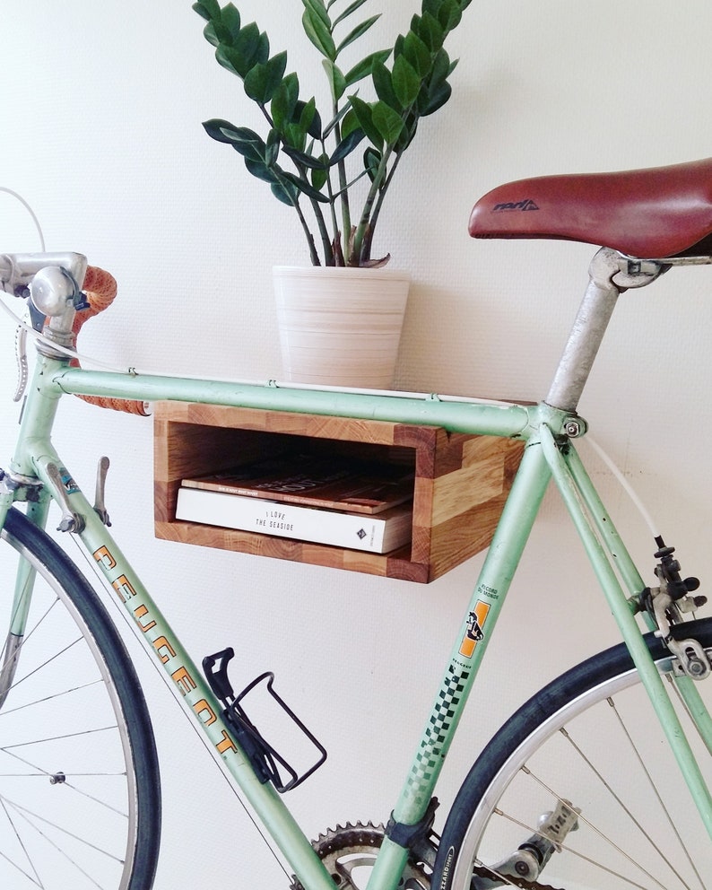 Basic Oak Wooden Bike Rack. Small Bike Storage Cabinet. Wall - Etsy