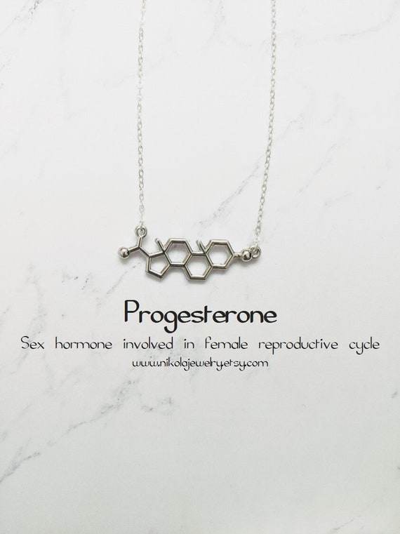 Progesterone Molecule Necklace in Silver Chemistry Necklace - Etsy
