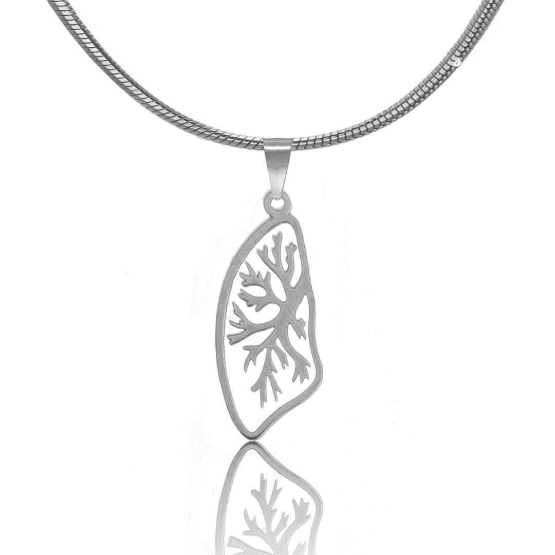 Lung Necklace in Gold or Silver, Cancer Survivor, Pulmonary Fibrosis ...