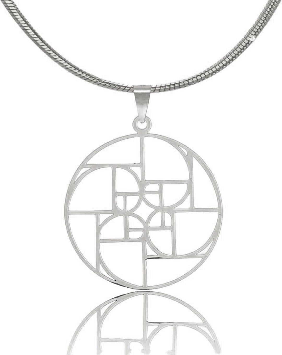 Fibonacci Golden Spiral Silver or Gold Necklace, Math Jewelry, Wearable ...