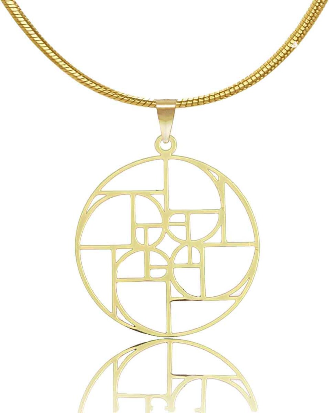 Fibonacci Golden Spiral Silver or Gold Necklace, Math Jewelry, Wearable ...