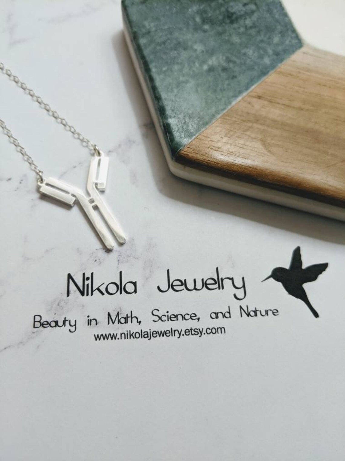 Antibody Necklace in Gold or Silver Biology Necklace Biology - Etsy