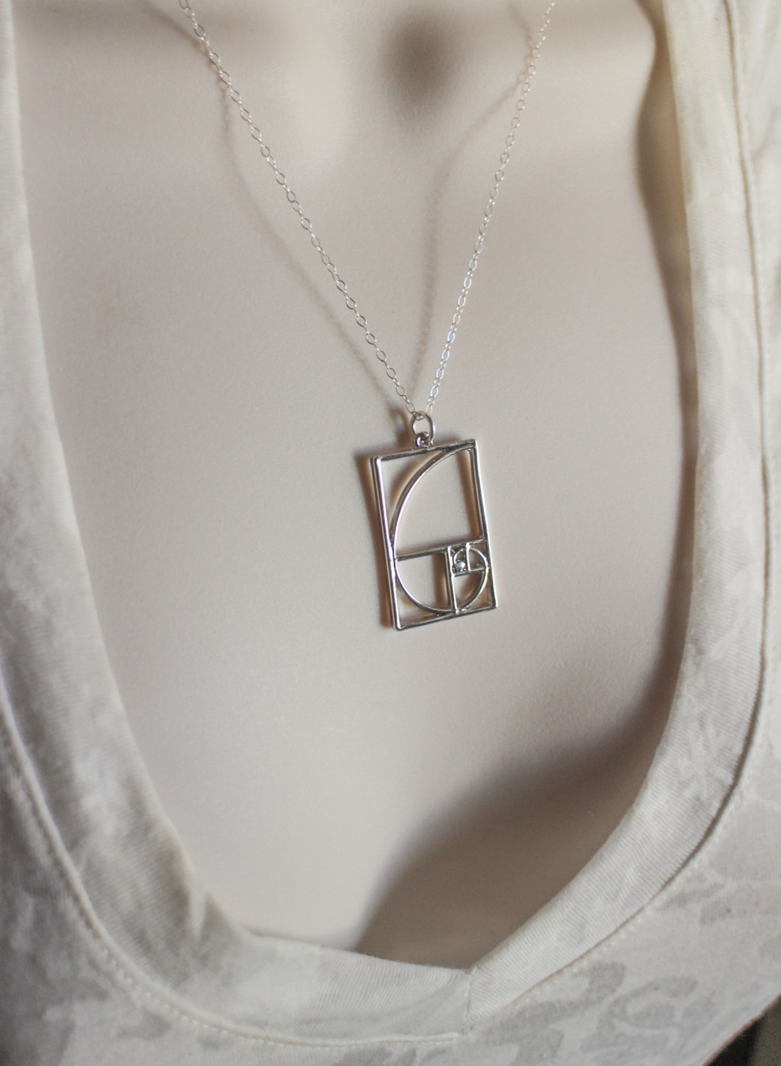 Golden Spiral Necklace: Fibonacci Sequence, Math Jewelry - Etsy