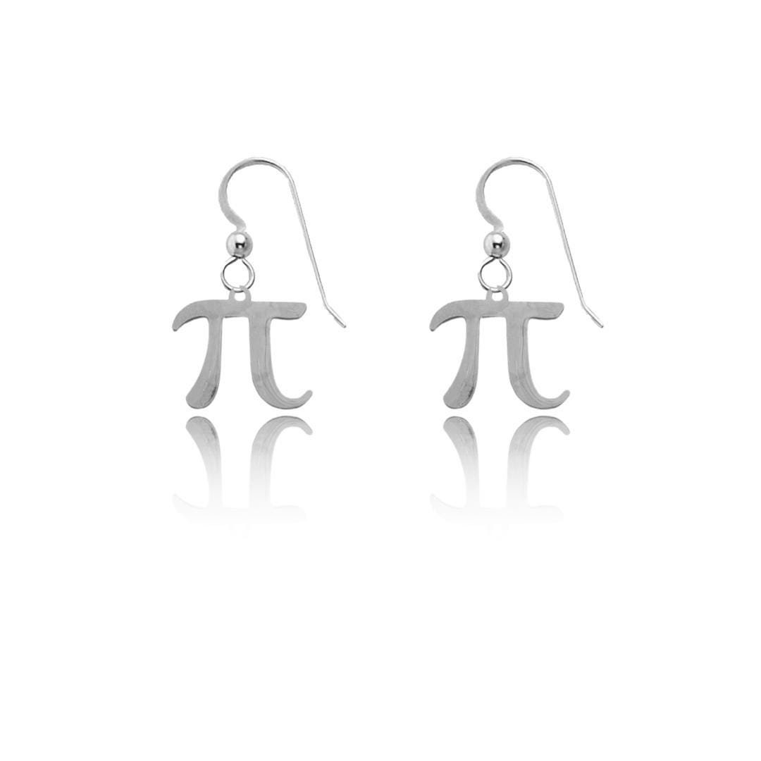 Pi Symbol Earrings: Sterling Silver Math Jewelry, Gift for Nerds - Etsy