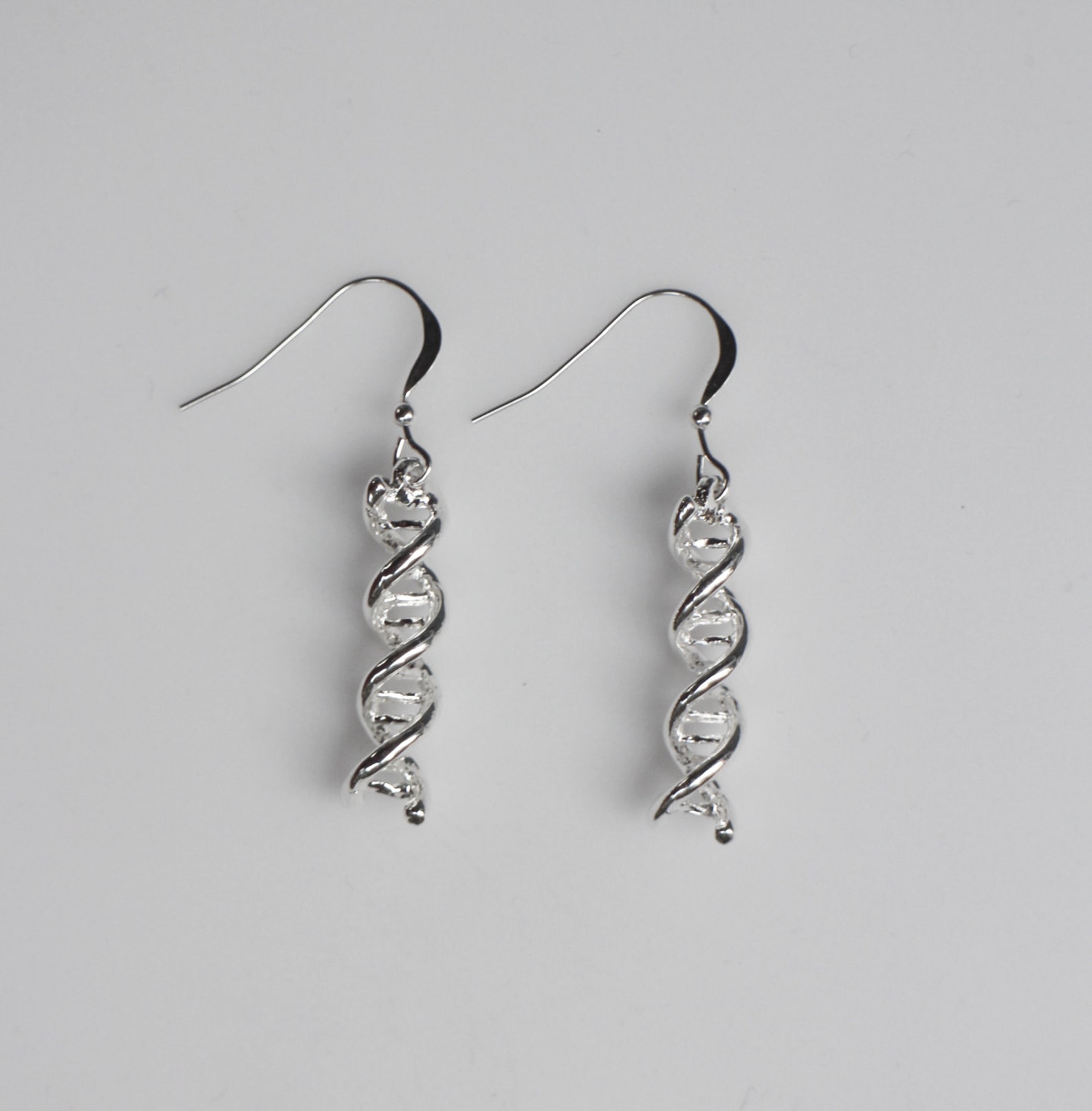 Silver or Gold DNA Earrings Sterling Silver Science Jewelry - Etsy