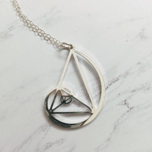 Fibonacci Golden Spiral Silver or Gold Necklace, Math Jewelry, Wearable ...