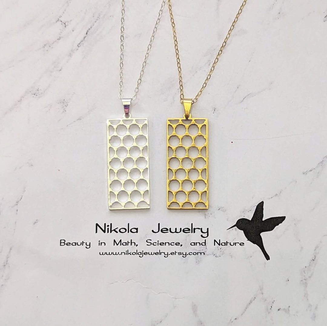 Graphene Necklace in Gold or Silver, Semiconductor Necklace, Physics ...