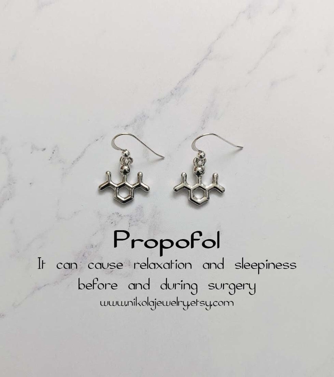 Propofol Molecule Earrings: Science Jewelry, Medical Gift - Etsy