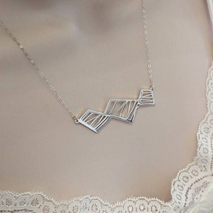 Hexagon Necklace in Gold or Silver, Modern Hexagon Pendant, Geometry ...