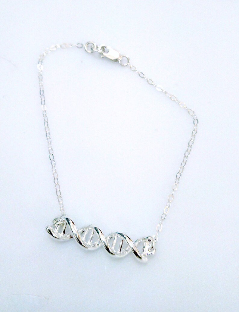 3D DNA Double Helix Necklace: Sterling Silver Science Jewelry - Etsy