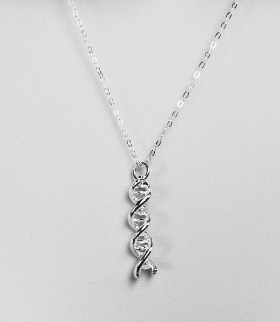 Silver or Gold DNA Necklace or Bracelet Science Jewelry 3D - Etsy