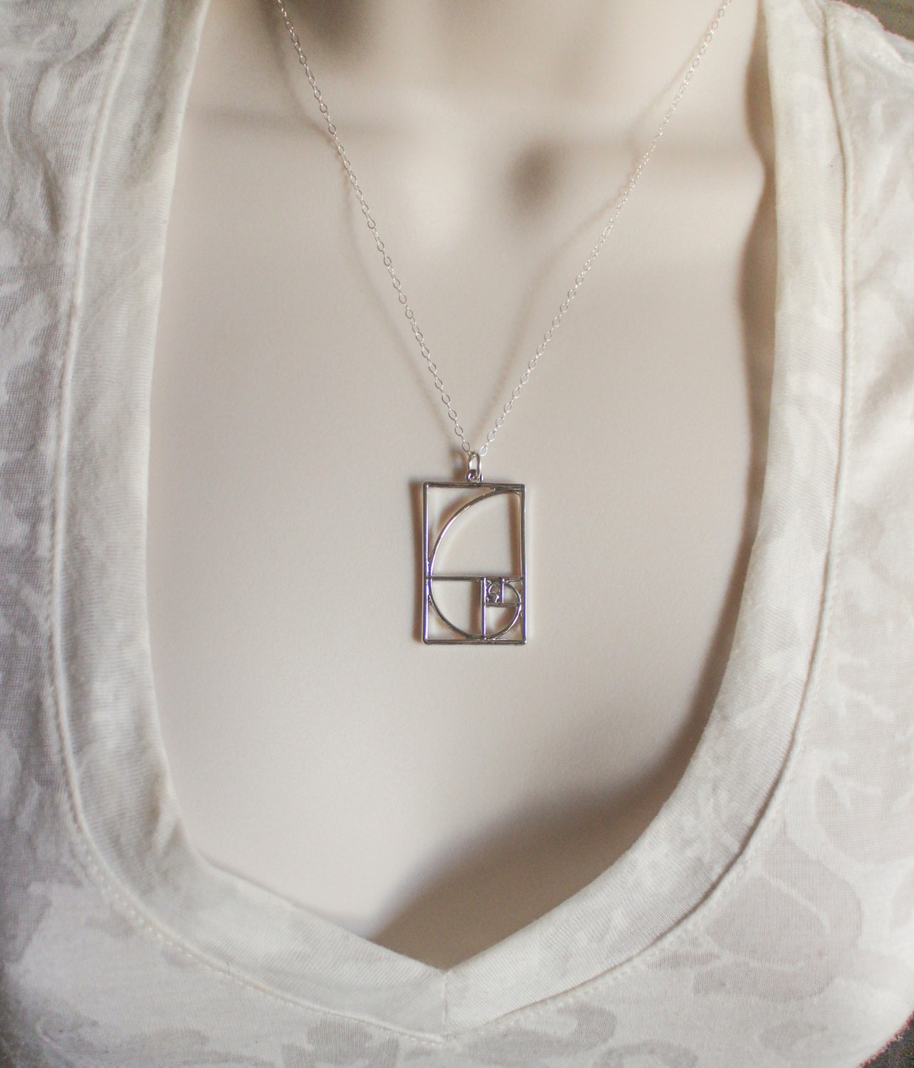 Golden Spiral Necklace: Fibonacci Sequence, Math Jewelry - Etsy
