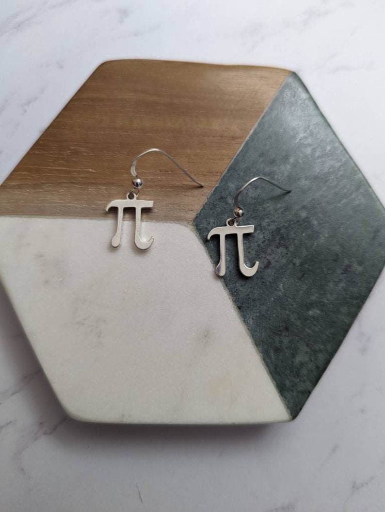 Pi Symbol Earrings: Gold or Silver Math Jewelry - Etsy