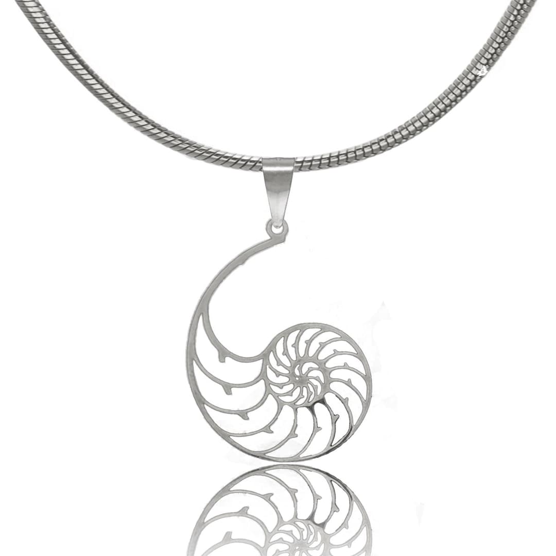 Nautilus Shell Necklace: Gold or Silver Fossil Pendant, Geek Biology ...