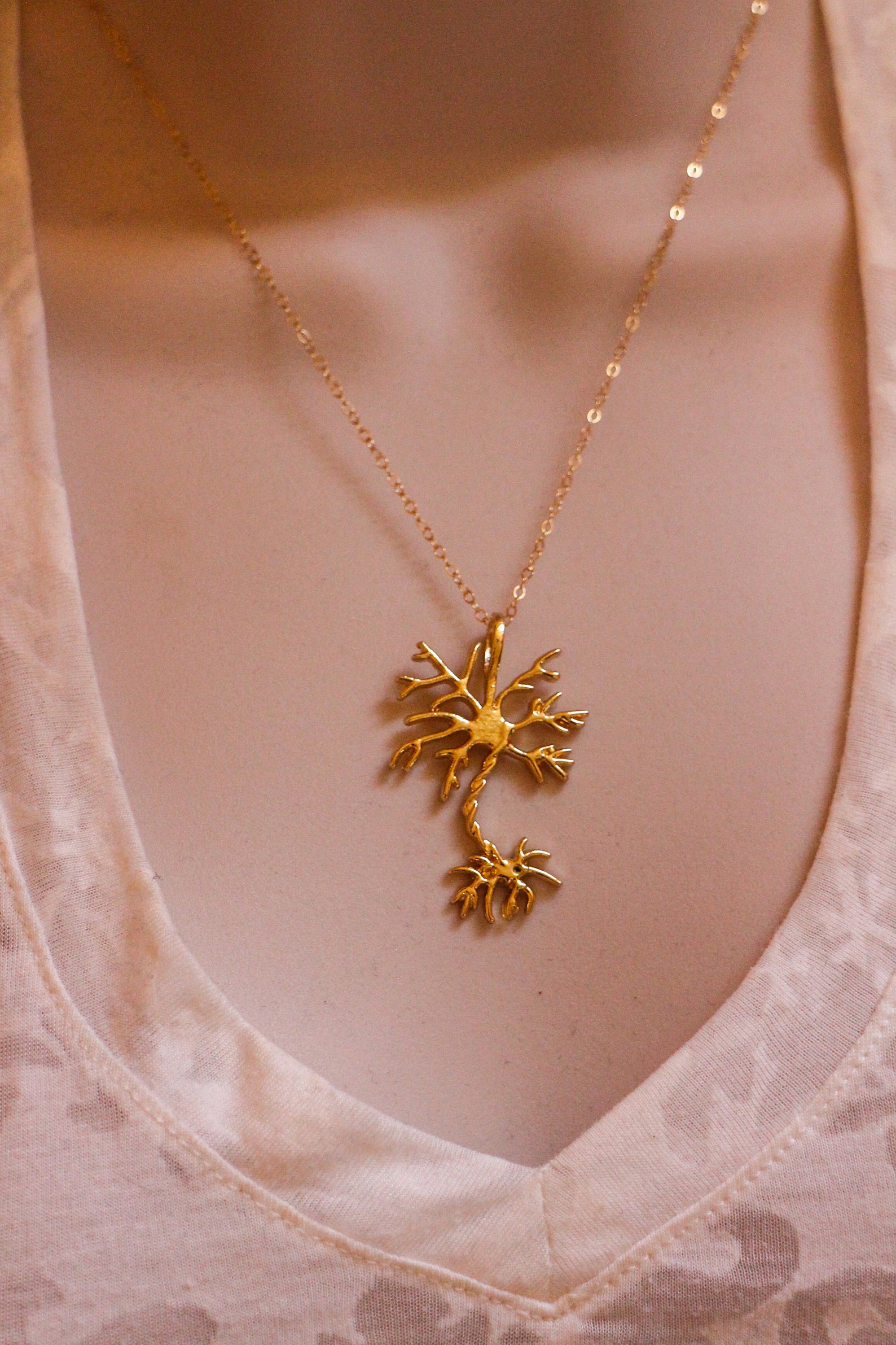 Neuron Necklace: Sterling Silver Science Jewelry, Biology Gift - Etsy
