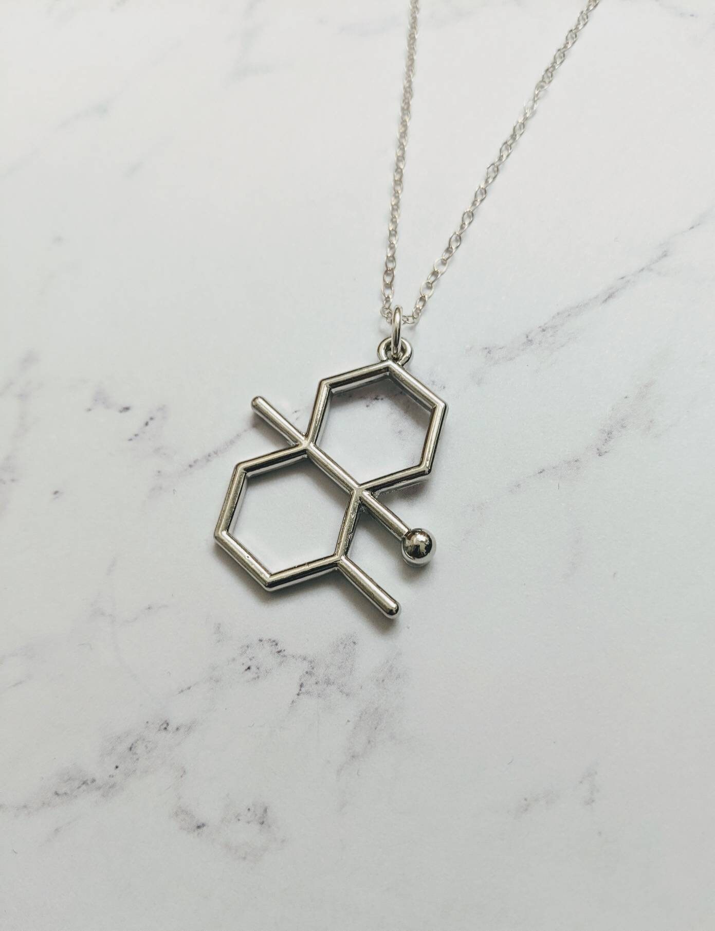 Geosmin Molecule Necklace: Silver Petrichor Rain Scent Pendant - Etsy