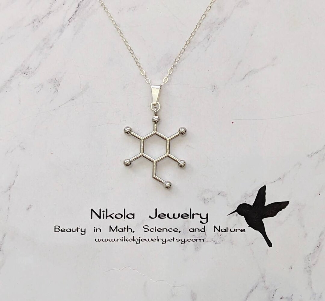 Glucose Molecule Necklace in Silver, Sugar Necklace, Glucose Molecule ...