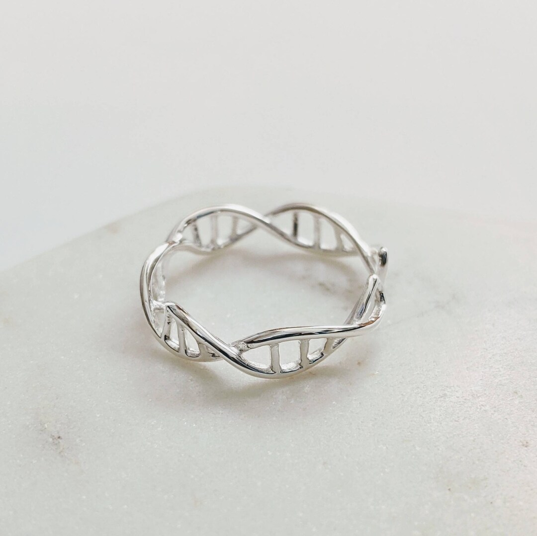 DNA 925 Sterling Silver Ring, Adjustable DNA Ring, Geek Jewelry ...