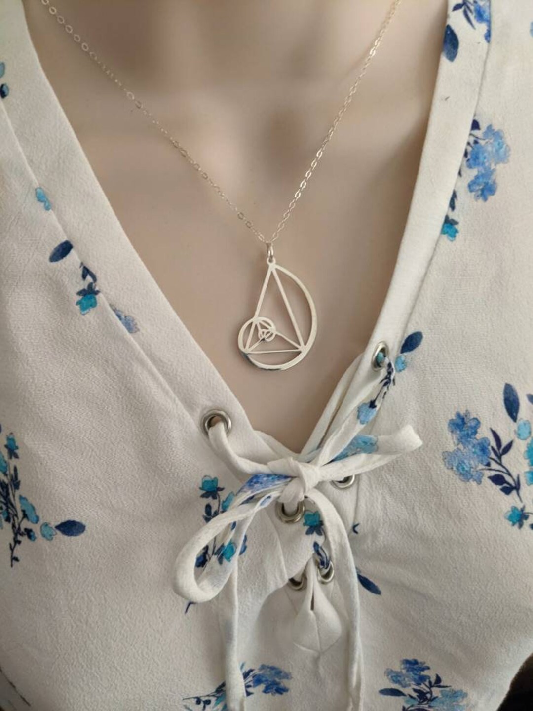 Fibonacci Golden Spiral Silver or Gold Necklace, Math Jewelry, Wearable ...