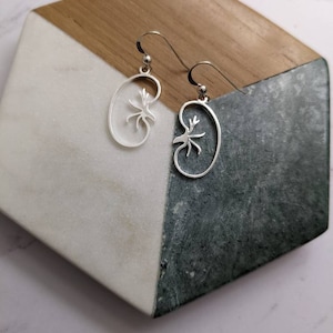 Kidney Earrings in Gold or Silver, Kidney Transplant Pendant, Urologist ...