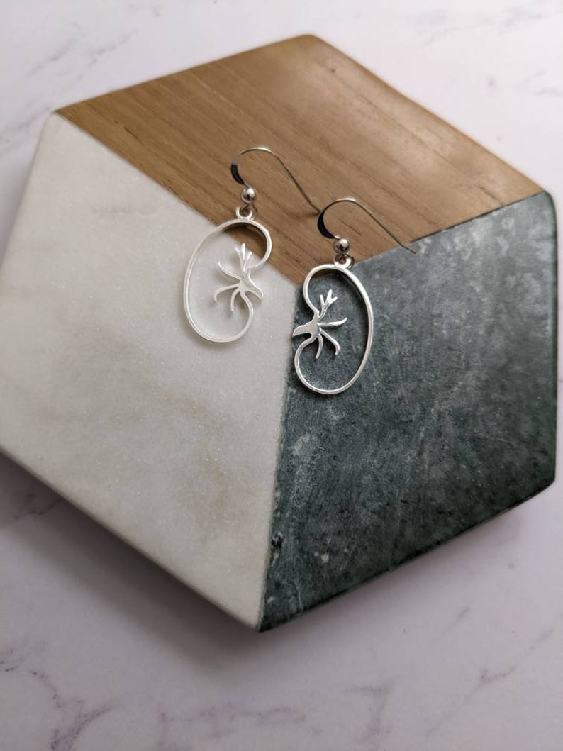 Kidney Earrings in Gold or Silver Kidney Transplant Pendant | Etsy