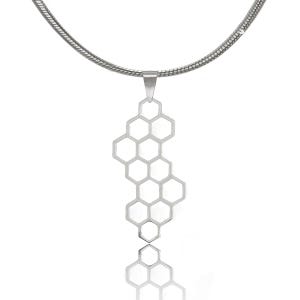 Silver and Gold Honeycomb Necklace, Honey Necklace, Layering Necklace ...