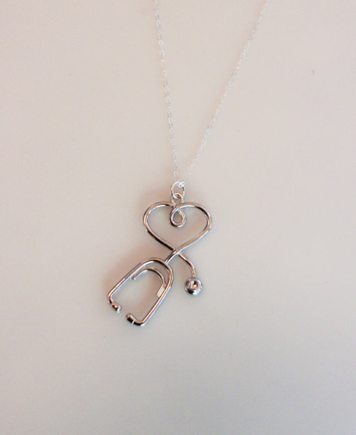 Stethoscope Silver or Gold Necklace Heart Stethoscope Nurse | Etsy