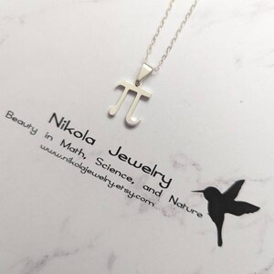 Small Pi Necklace in Silver or Gold, Math Jewelry, Silver Pi Pendant ...