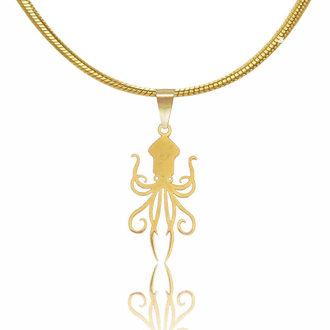 Squid Necklace in Gold or Silver, Squid Necklace, Biology Gift, Geek ...