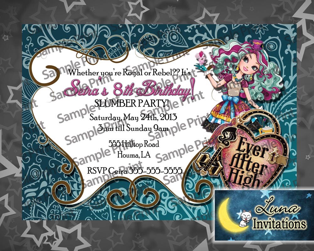 Ever After High - Madeline Hatter Invitation - Etsy