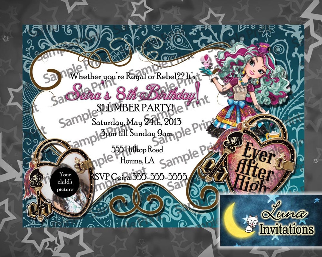 Ever After High - Madeline Hatter Invitation - Etsy